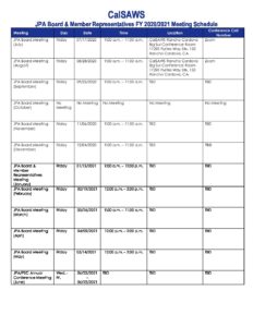 CalSAWS JPA Meeting Schedule FY 20-21 – The home of CalSAWS