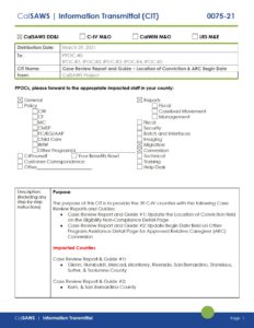 CIT 0075-21 Case Review Report and Guide Location of Conviction ARC ...