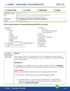 CIT 0231-21 C-IV Migration Allow-list of CalSAWS IP Addresses_Redacted – The home of CalSAWS