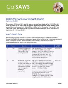 CalSAWS Consumer Impact Report 2021-09-27 Posted – The home of CalSAWS