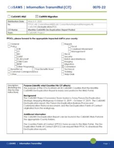 CIT 0070-22 CalSAWS Monthly De-Duplication Report Posted_Redacted – The ...