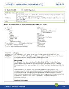 CIT 0095-22 Year Ending June 2021 CalSAWS Single Audit Report Financial ...