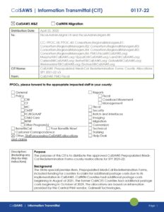 CIT 0117-22 CalSAWS Prepop. MC Forms County Allocations SFY 2021-22 v3 ...
