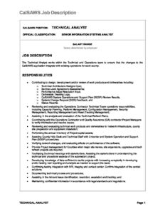 CIT 0134-22 Technical Analyst (SISA) – The home of CalSAWS