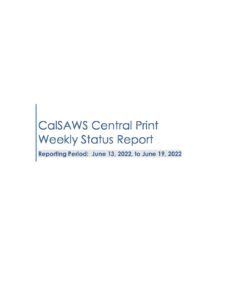 03_CalSAWS Central Print Weekly Status Report_061922 – The home of CalSAWS