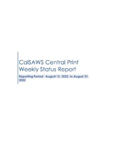 04_CalSAWS Central Print Weekly Status Report_082122 – The home of CalSAWS