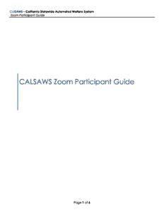 CIT 0188-22 CalSAWS Zoom Participant Guide – The home of CalSAWS