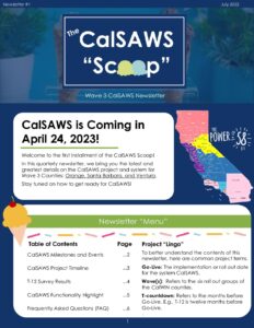 CIT 0208-22 The CalSAWS Scoop Wave 3 CalSAWS Newsletter #1 – The home of CalSAWS