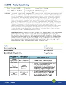 00_CalSAWS Weekly Status Meeting Agenda 20221012 – The home of CalSAWS