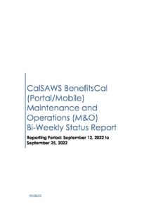 02_CalSAWS BenefitsCal M&O Bi-Weekly Report_092622 – The home of CalSAWS
