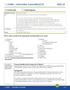 CIT 0222-22 CalSAWS Prepop. MC Forms County Allocations SFY 2022-23 ...