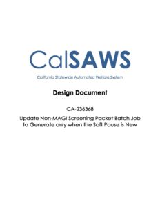 CA-236368 Update Non-MAGI Screening Packet Batch Job to generate only ...