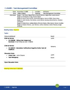 Task Management_Agenda – The home of CalSAWS