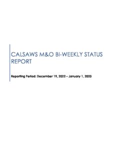 01_CalSAWS M&O Bi-Weekly Status Report 20221219 – 20230101 – FINAL ...