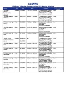 2023 CalSAWS JPA Meeting Schedule FINAL – The home of CalSAWS
