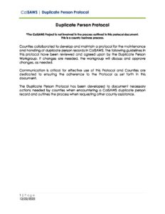 CIT 0383-22 CalSAWS Duplicate Person Protocol 2022 – The home of CalSAWS