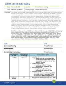 00_CalSAWS Weekly Status Meeting Agenda 02082023 – The home of CalSAWS