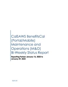 02_CalSAWS BenefitsCal M&O Bi-Weekly Report_012923 – The home of CalSAWS