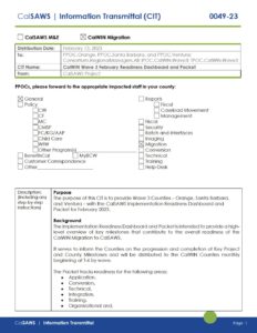 CIT 0049-23 Wave 3 Readiness Dashboard and Packet February 2023 ...