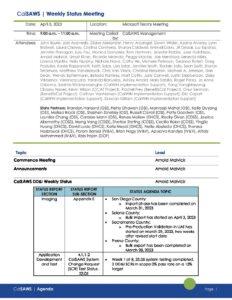 00_CalSAWS Weekly Status Meeting Agenda 04052023 – The home of CalSAWS
