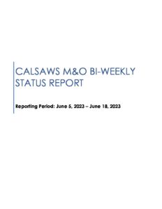 01_CalSAWS M&O Bi-Weekly Status Report 20230605- 20230618 – FINAL – The ...