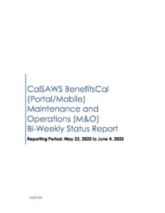 02_CalSAWS BenefitsCal M&O Bi-Weekly Report_060423 – The home of CalSAWS