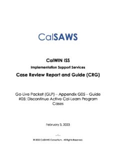 CIT 0200-23 CalWIN ISS_GLP_Appendix G05_CRG Discontinue Active Cal ...