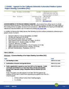 CalSAWS Project Steering Committee Meeting Agenda 06-29-2023 FINAL ...