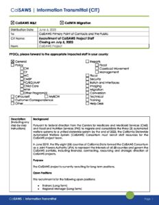 CalSAWS Recruitment CIT 2023.06 – The home of CalSAWS