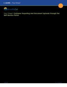 CIT 0262-23 Customer Reporting and Document Uploads through the SSP Fact Sheet – The home of CalSAWS
