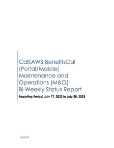 02_CalSAWS BenefitsCal M&O Bi-Weekly Report_073023 – The home of CalSAWS
