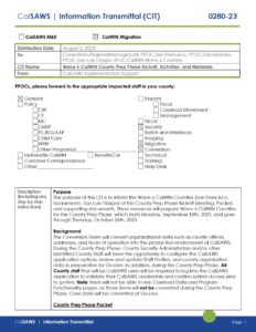 CIT 0280-23 CalWIN Wave 6 County Prep Phase Kickoff Activities and ...
