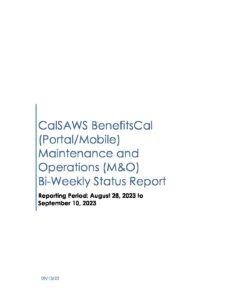 02_CalSAWS BenefitsCal M&O Bi-Weekly Report_091023 – The home of CalSAWS