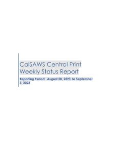 04_CalSAWS Central Print Weekly Status Report_090323 – The home of CalSAWS