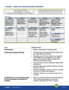 Medi-Cal CMSP Meeting Notes August 2023 – The home of CalSAWS
