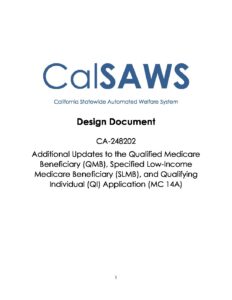 CCB SCRs Design Documents Summary 10-12-2023 – The home of CalSAWS