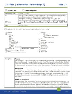 CIT 0356-23 Updated Fact Sheet – Customer Reporting and Document Uploads through the SSP ...