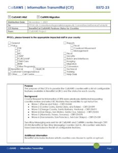 CIT 0372-23 BenefitsCal CalSAWS Feature Status for Counties_Redacted ...