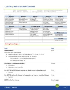 Medi-Cal CMSP Meeting Agenda October 2023 – The home of CalSAWS