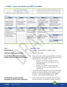 Medi-Cal CMSP Ocotber 2023 Meeting Notes – The home of CalSAWS