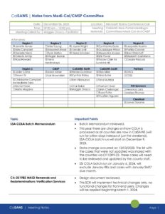 Medi-Cal CMSP Meeting Notes December 2023