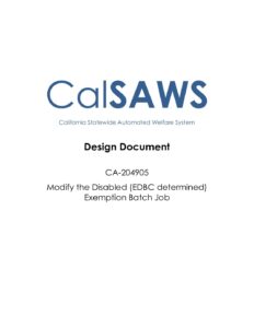 CA-204905 Modify the Disabled (EDBC determined) Exemption Batch Job ...