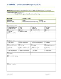 CER- WTW Program Auto Creation at App Reg – The home of CalSAWS