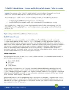 CIT 0083-24 CalSAWS Quick Guide – Linking and Unlinking Self-Service ...