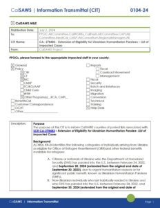 CIT 0104-24 CA-278483 – Extension of Eligibilty for UHP Revised ...