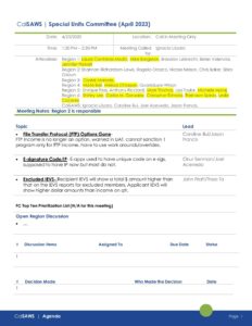 CalSAWS Special Units April 2023 Meeting Agenda – The home of CalSAWS