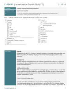 CIT 0150-24 CalSAWS Training Staging Environment Migration_Redacted – The home of CalSAWS