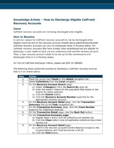 CIT 0046-25 Knowledge Article – How to Discharge Eligible CalFresh ...