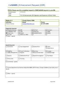 CER CA-292701- FC 3 Form Enhancements – The home of CalSAWS