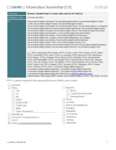 CIT 0133-25 Revised CalSAWS Project County Claim Form for SFY 2025-26 ...